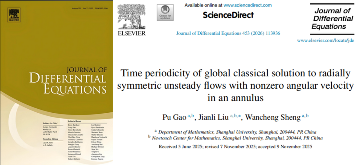 理学院数学系博士生在国际知名期刊《Journal of Differential Equations》发表最新研究成果-上海大学理学院